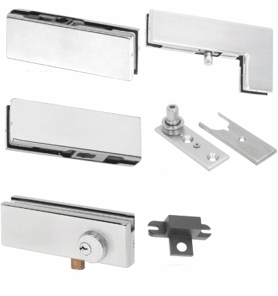 CRL PHA5LA Satin Anodized North American Patch Door Kit for Use with ...
