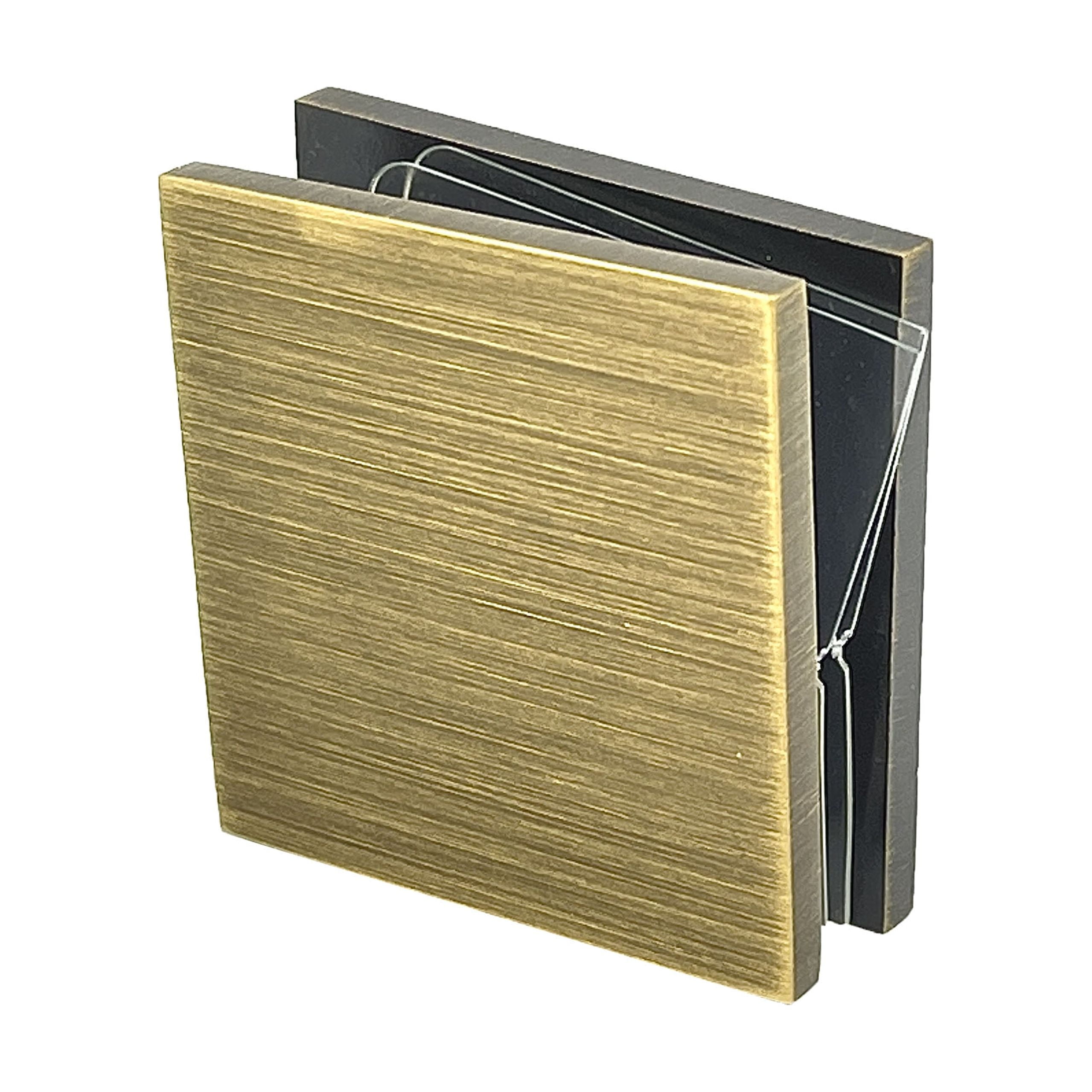 CRL SCU4ABR Antique Brass Square Style Hole-in-Glass Fixed Panel U ...