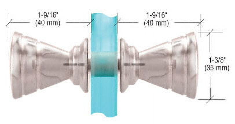 CRL SDK046CH Polished Chrome Ribbed Bow-Tie Style Back-to-Back Knobs ...