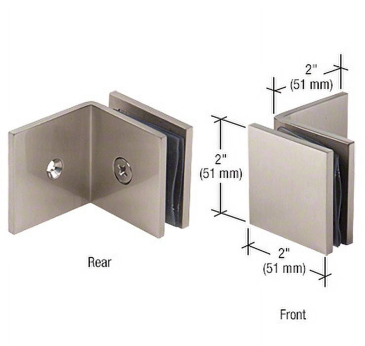 CRL SGC039BN Brushed Nickel Fixed Panel Square Clamp With Large Leg ...