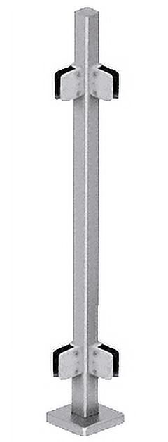 CRL SPS36LBS Brushed Stainless 36" Steel Square Glass Clamp 90 Degree ...