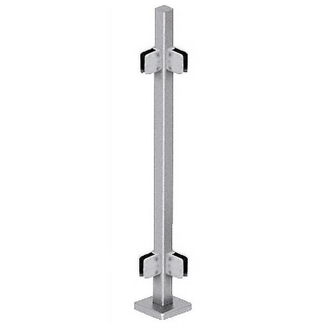 CRL SPS36LBS Brushed Stainless 36" Steel Square Glass Clamp 90 Degree ...