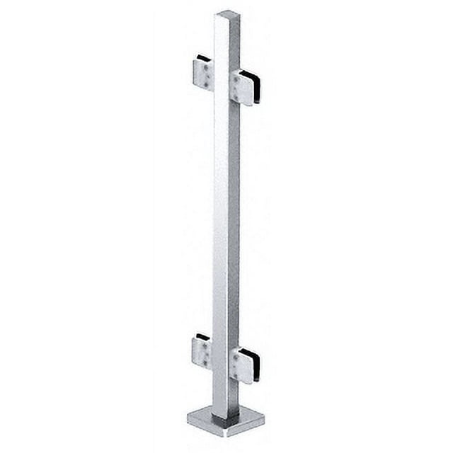 CRL SPS42CPS Polished Stainless 42" Steel Square Glass Clamp 180 Degree ...