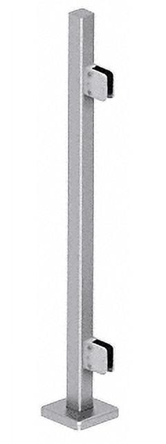 CRL SPS42EBS Brushed Stainless 42" Steel Square Glass Clamp End Square ...