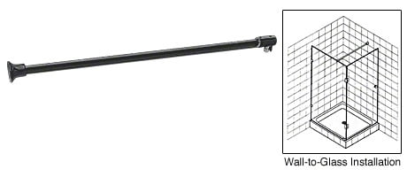 CRL SUP10MBL Matte Black Frameless Shower Door Fixed Panel Wall-To ...