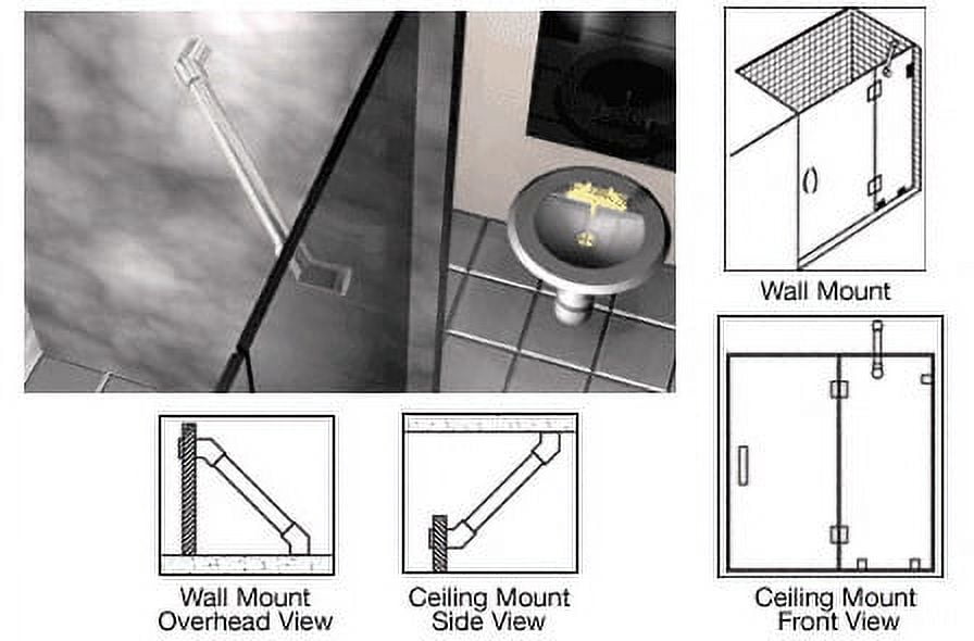 CRL SUP135CH Polished Chrome 39" Thru-Glass To Wall/Ceiling Mounted ...