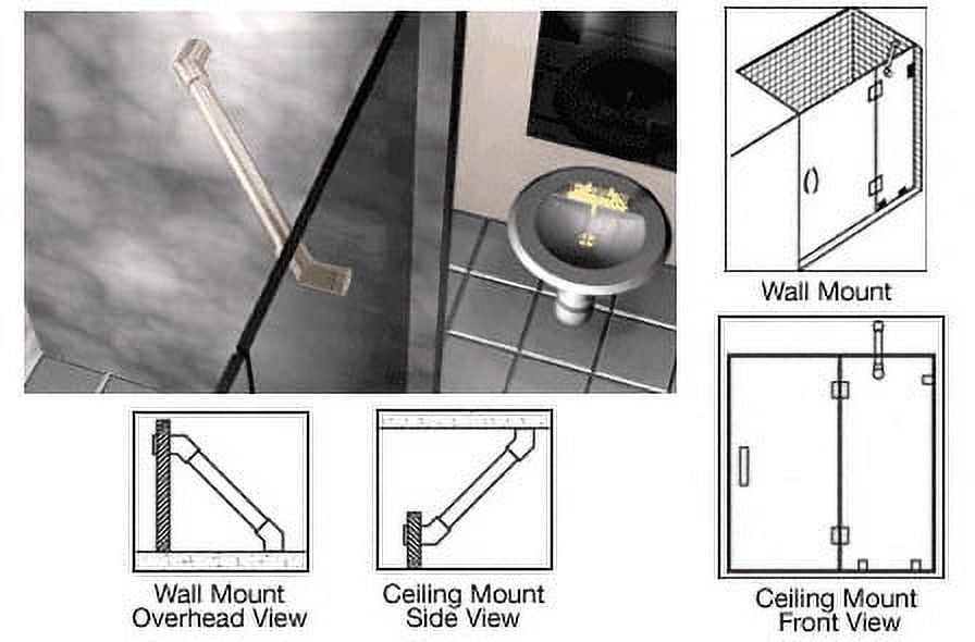 CRL SUP135PN Polished Nickel 39" Thru-Glass To Wall/Ceiling Mounted ...