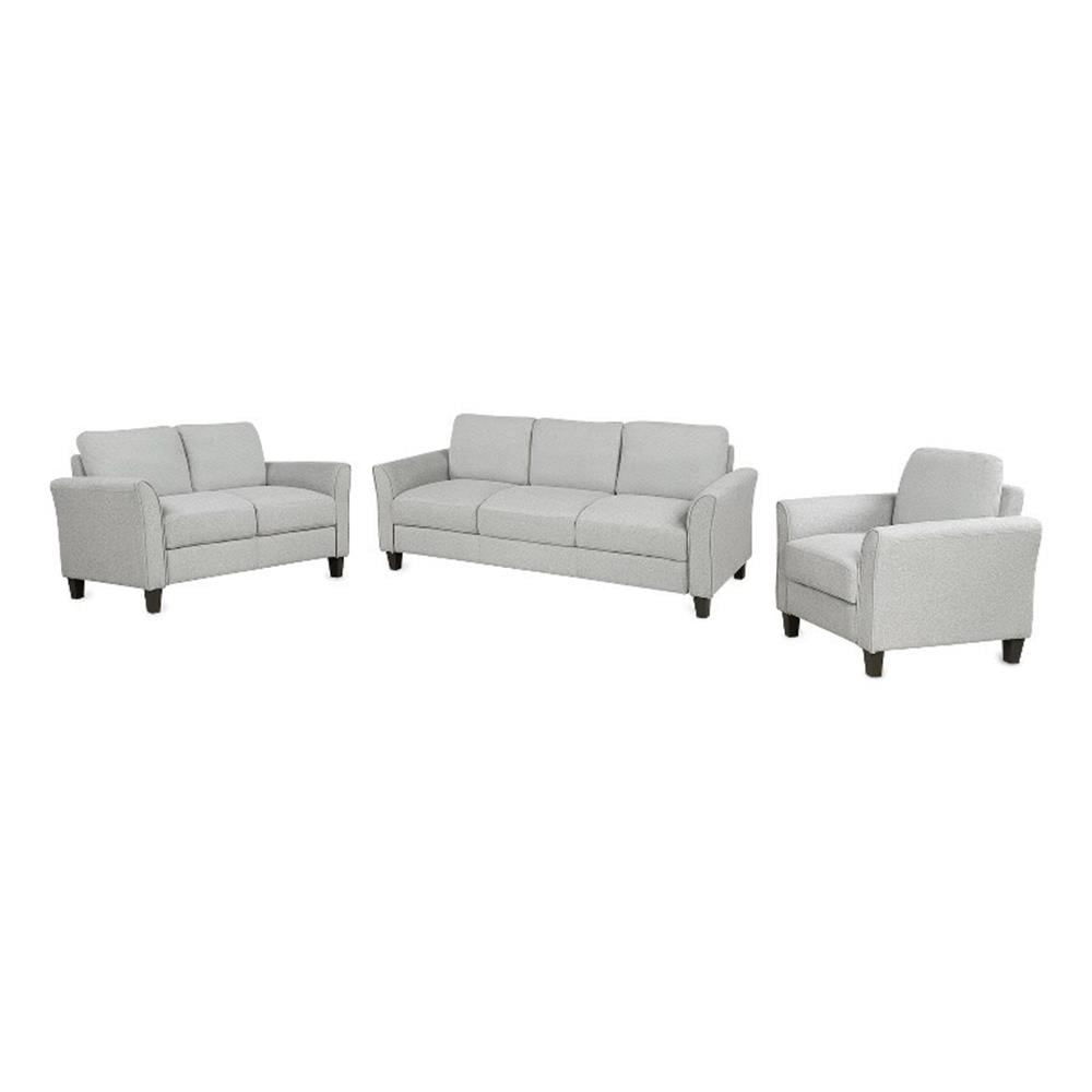 CRO Decor 3 Piece Sectional Sofa Set Living Room Fabric Furniture ...