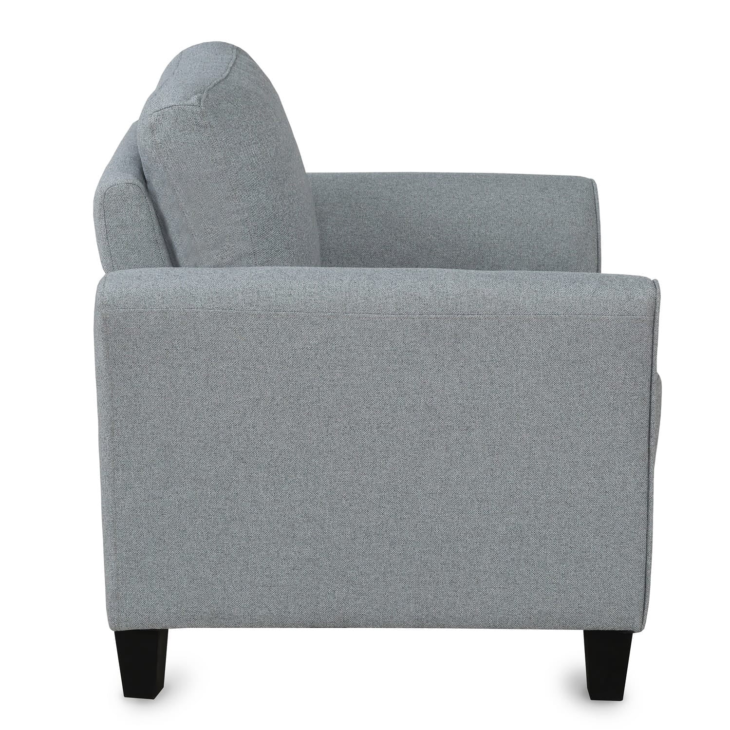 CRO Decor Single Arm Living Room Chair, Black Genuine Leather with ...