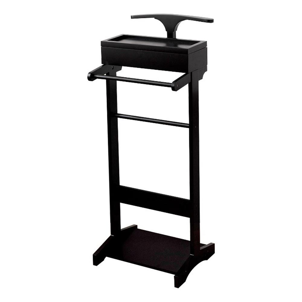 CRO Decor Modern Wood Decorative Suit Rack with Top Shelf in Black ...