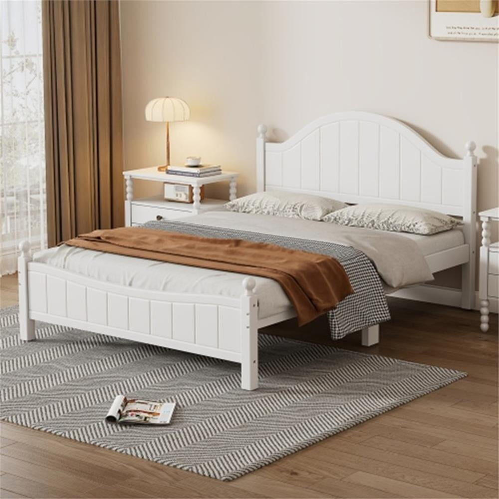 CRO Decor traditional Solid Wood Full Bed White - Walmart.com