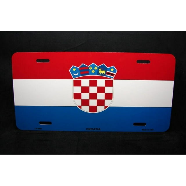 CROATIA FLAG METAL CAR LICENSE PLATE TAG. CROATIAN FLAG CAR LICENSE ...