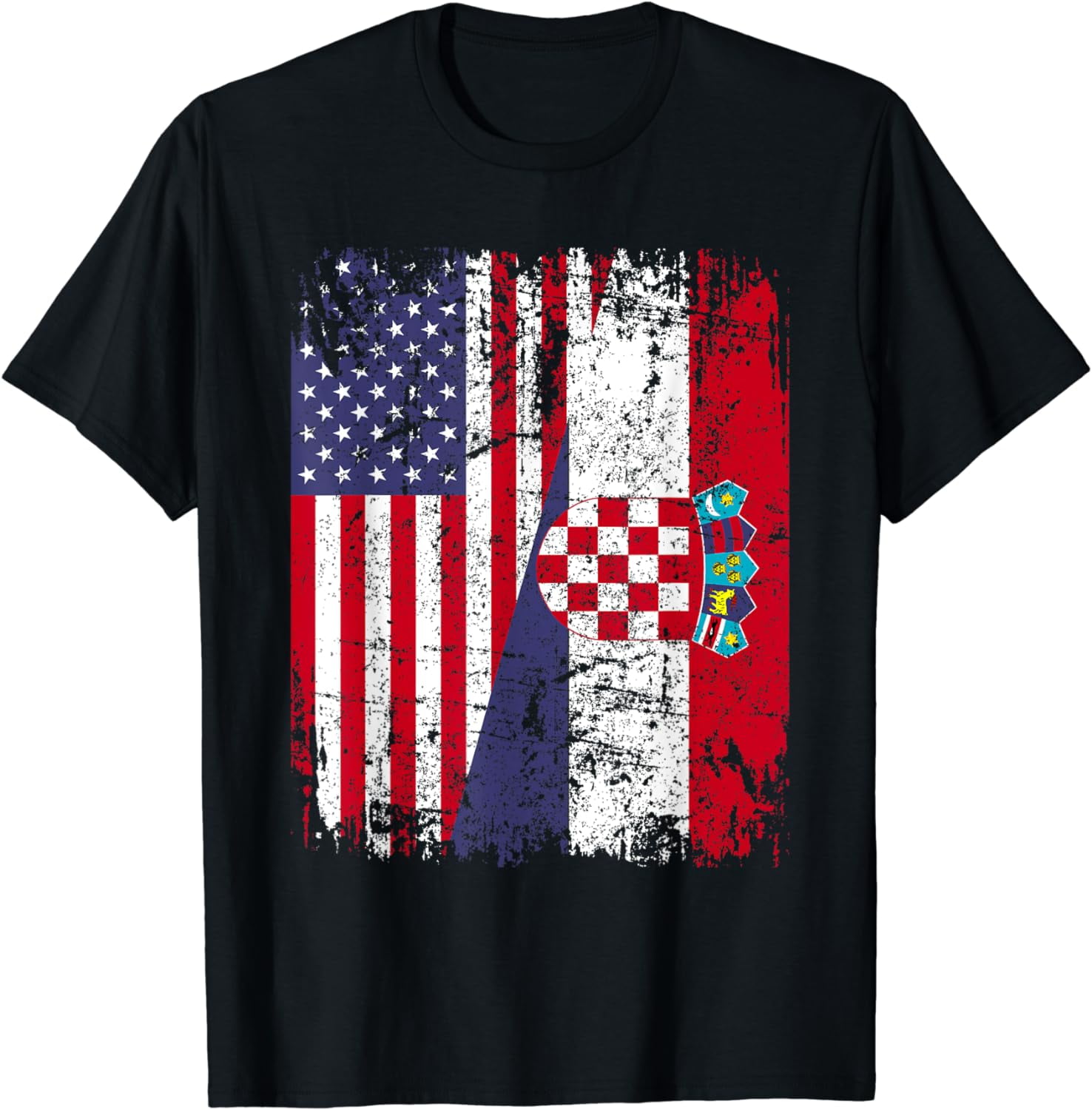 CROATIAN ROOTS | Half American Flag | CROATIA T-Shirt - Walmart.com