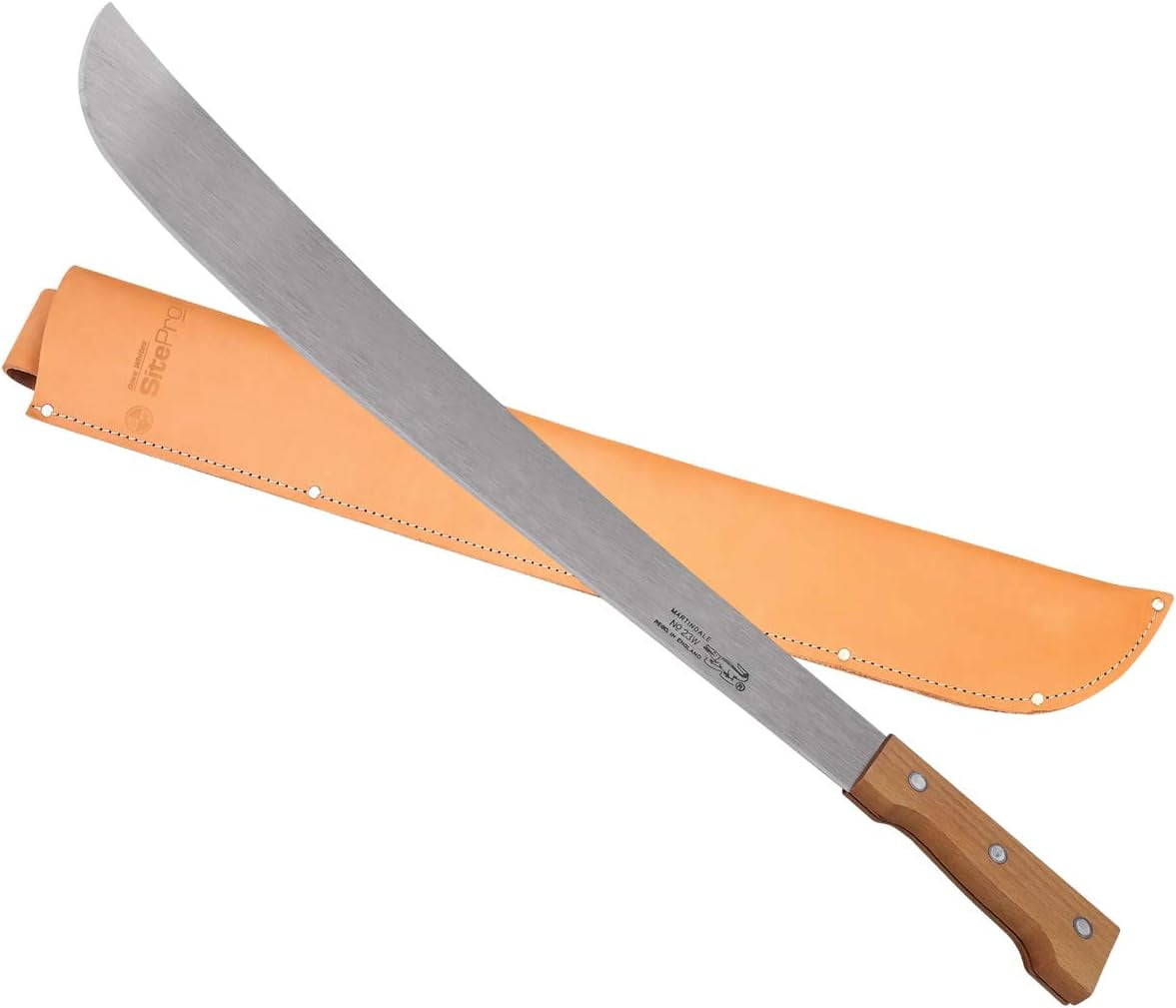 CROC24-W 24" Martindale Crocodile Machete Wood Handle with Leather ...