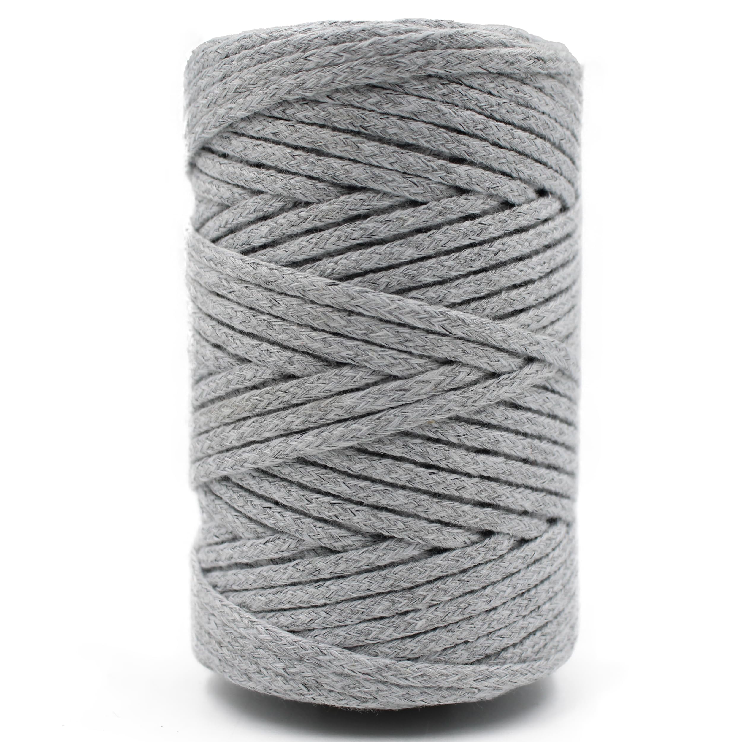 CROCHETA Black & White Mix Macrame Braided Cord 4mm x 109yards, Colored ...