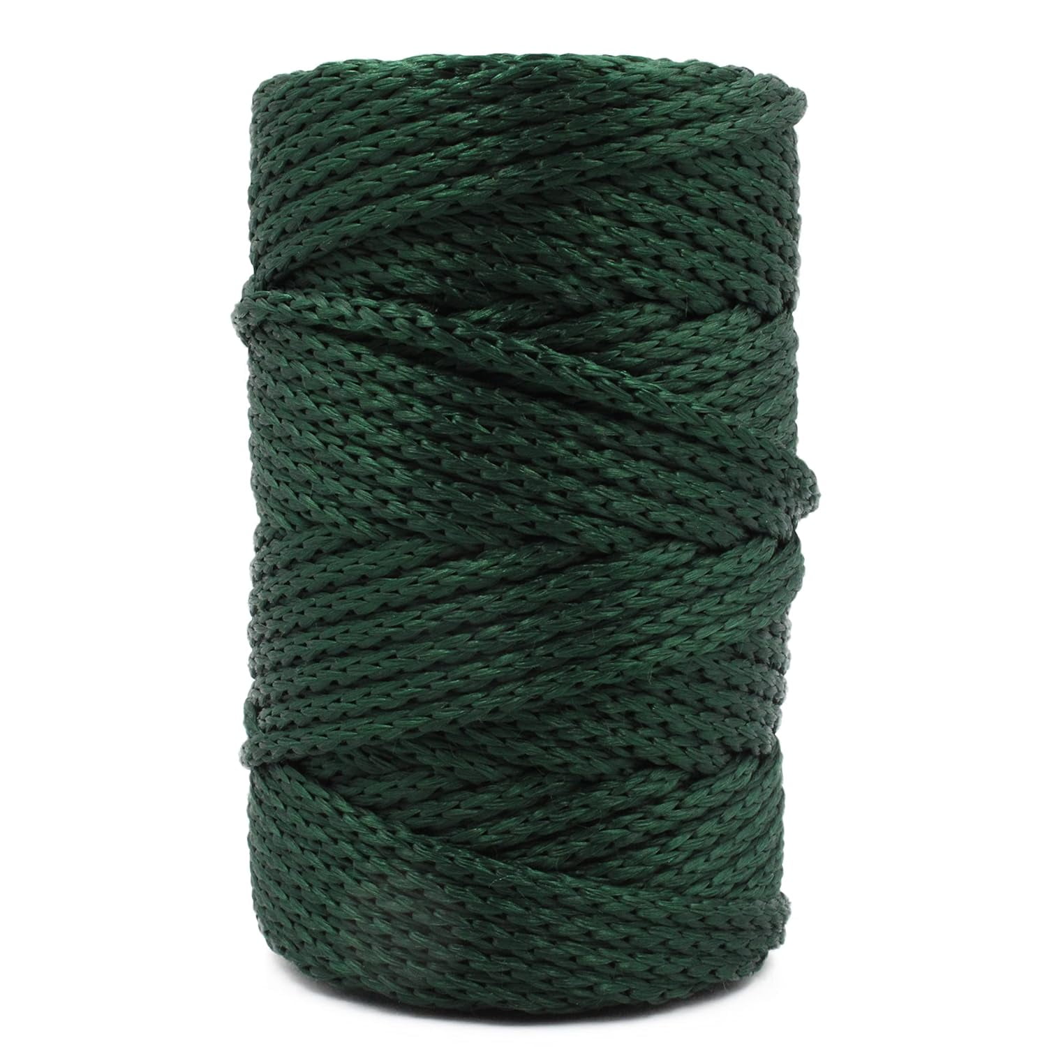CROCHETA Dark Green Knitted Macrame Silky Cord 5mm x 109yards, Colored ...