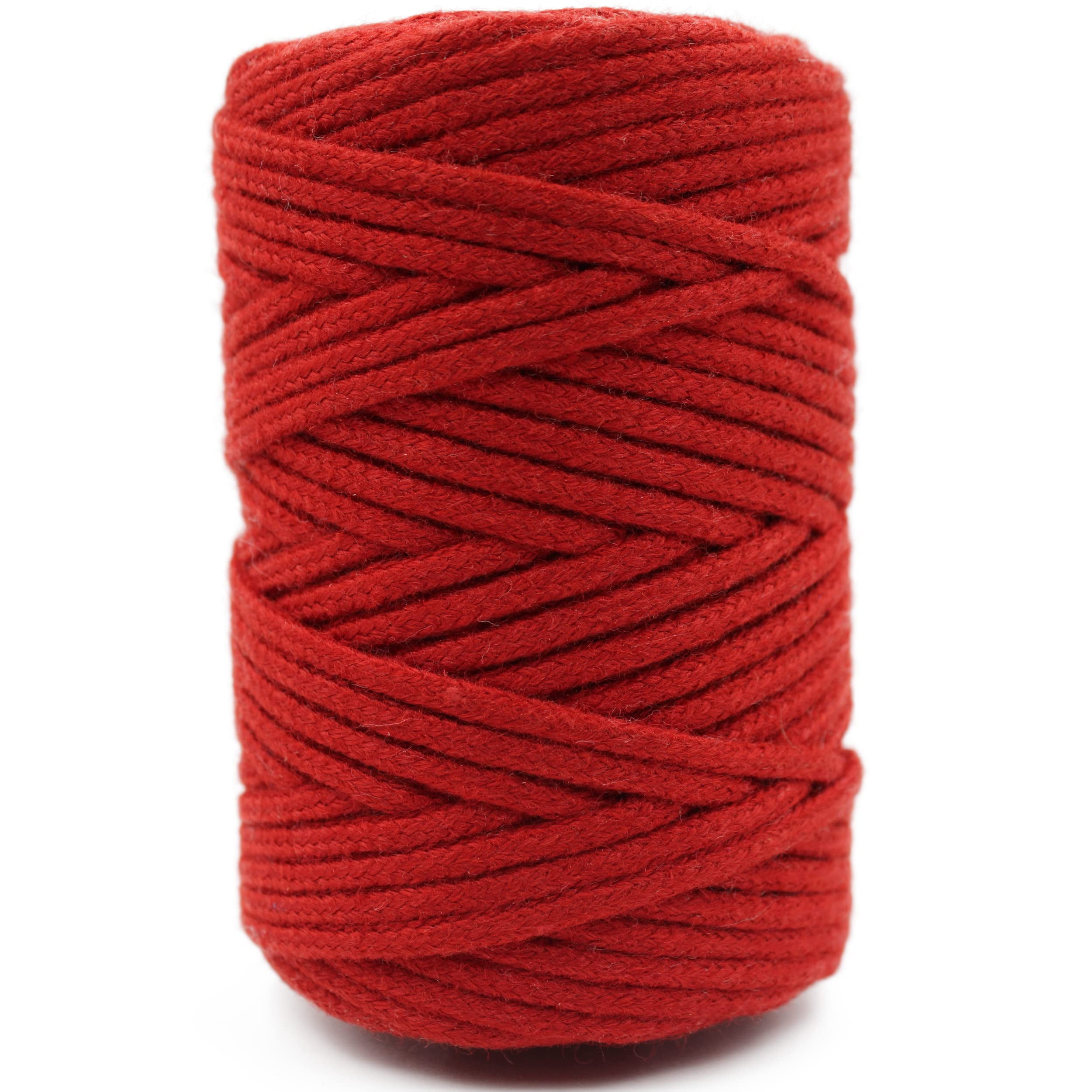 CROCHETA Red Macrame Braided Cord 2.5mm x 54yards, Colored Macrame Rope ...