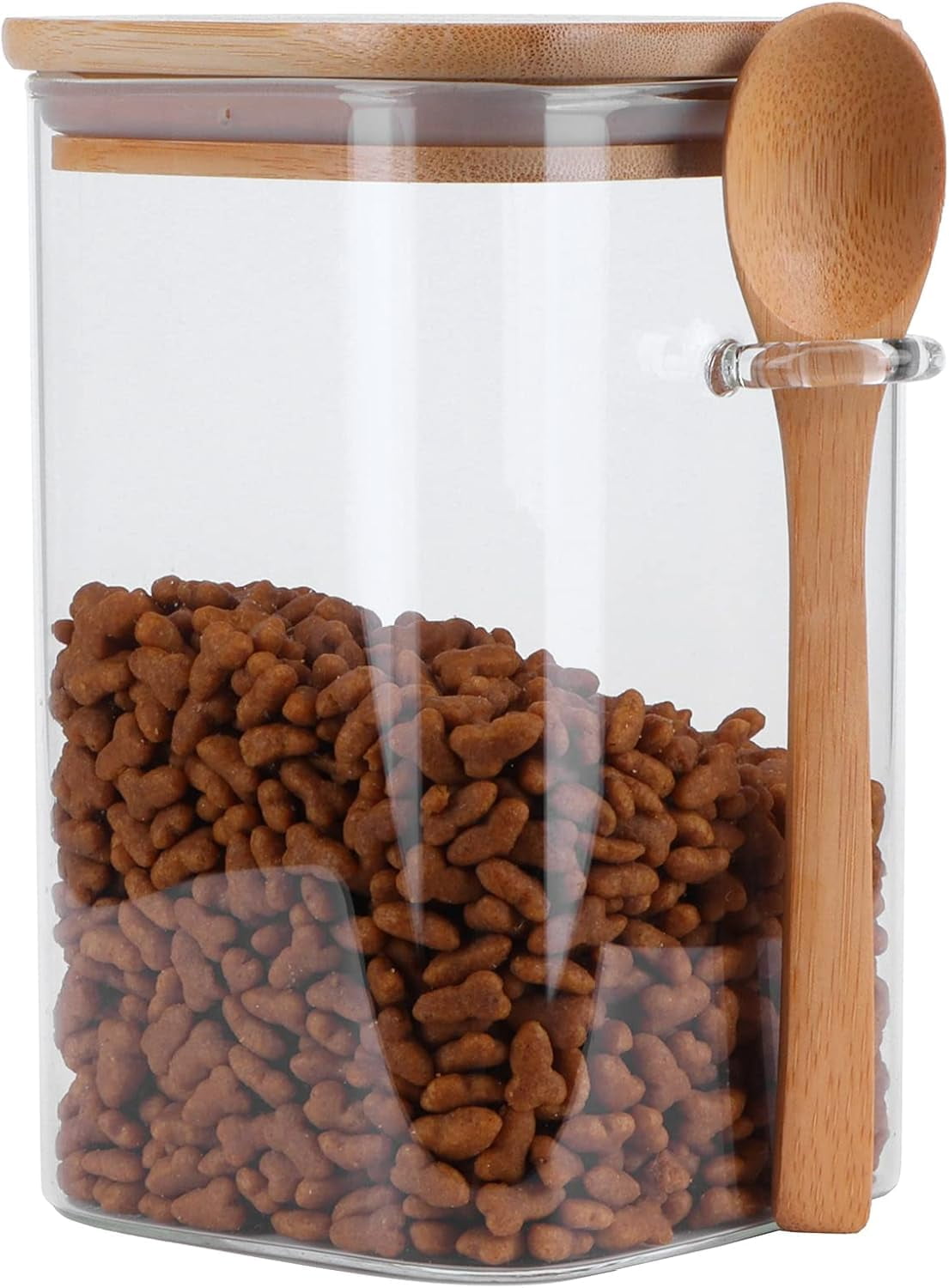 CROCKERY HUB 1000 ML Airtight square shape glass storage container with ...