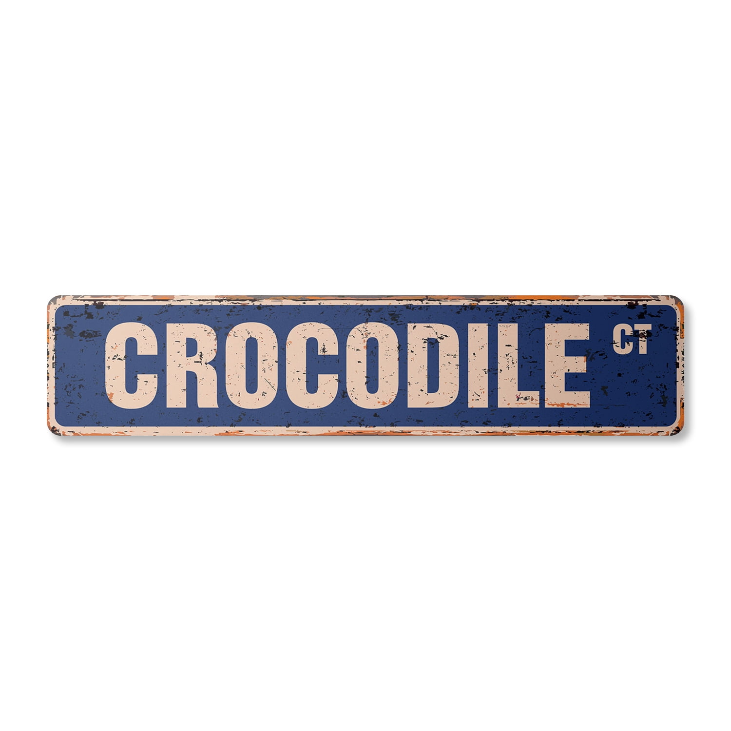 CROCODILE Vintage Plastic Street Sign alligator reptile hunter croc ...