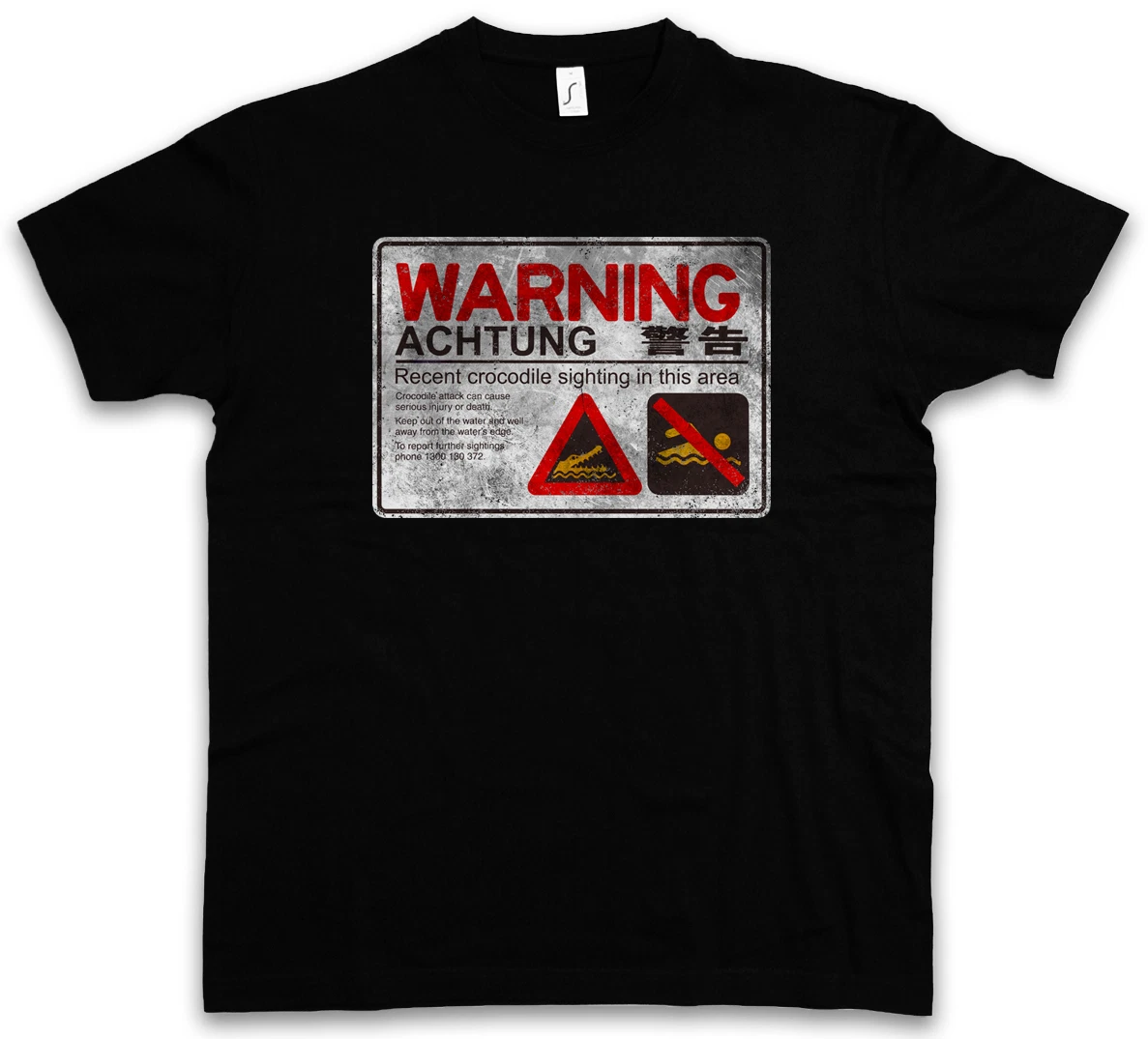 CROCODILE WARNING SIGN II T-SHIRT Warning Crocodile Warning Sign Lake ...