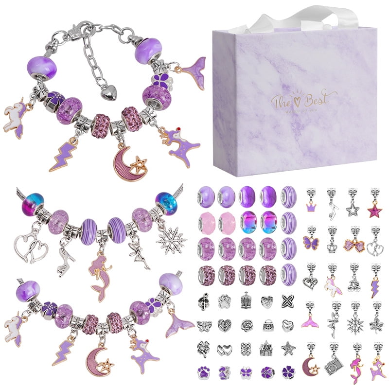 CROPD Charm Bracelet Making Kit for Girls, Charm Beads Bracelets ...