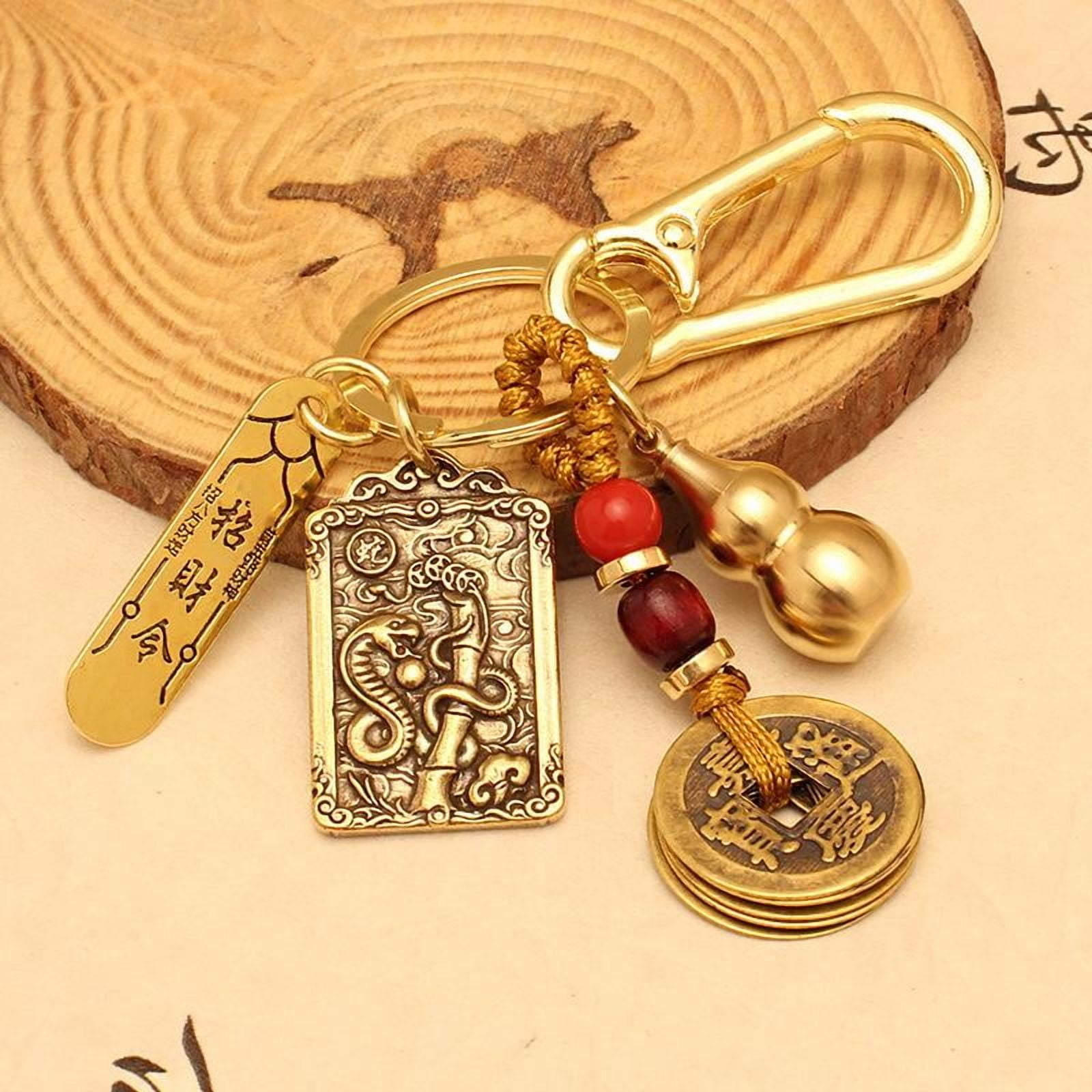 CROPD Chinese Feng Shui Keychain, Brass Wu Keychain, Amulet Good Luck ...