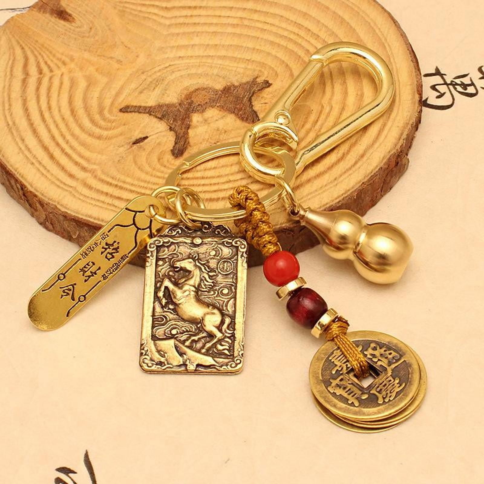 CROPD Chinese Feng Shui Keychain, Brass Wu Keychain, Amulet Good Luck ...