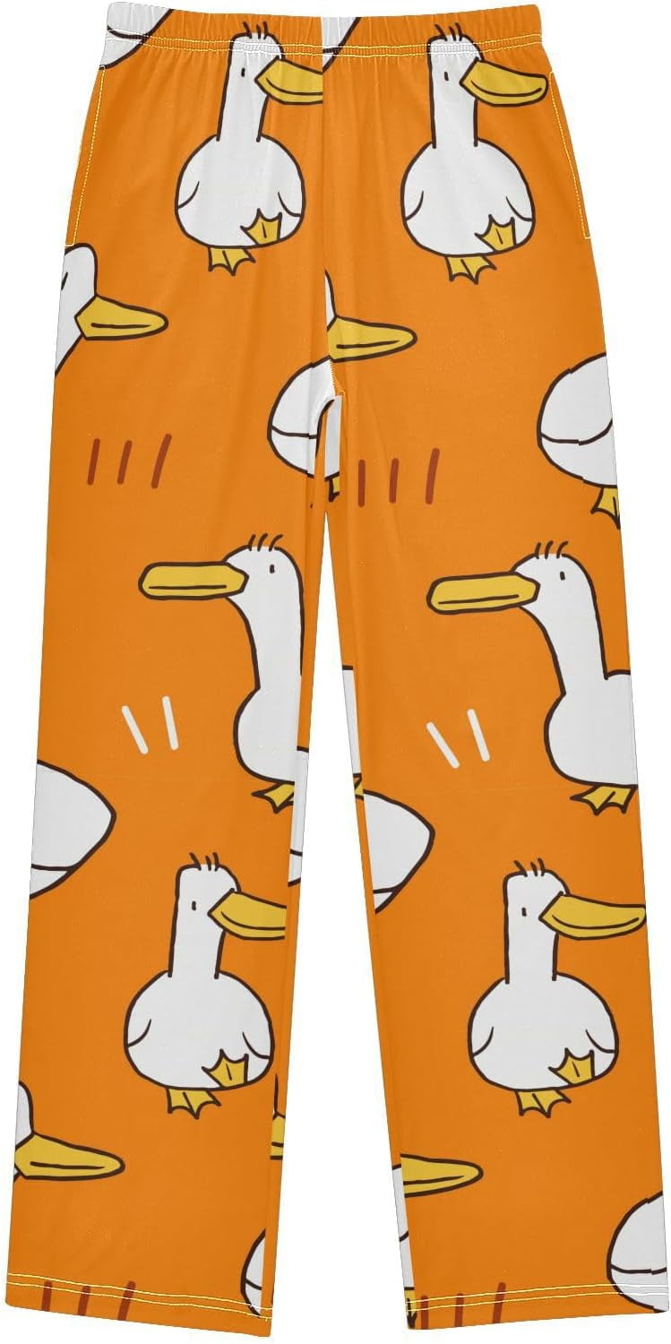 CROPD Cute Duck Pajamas Pants Soft Long Pajama Bottoms Lounge Sleep ...