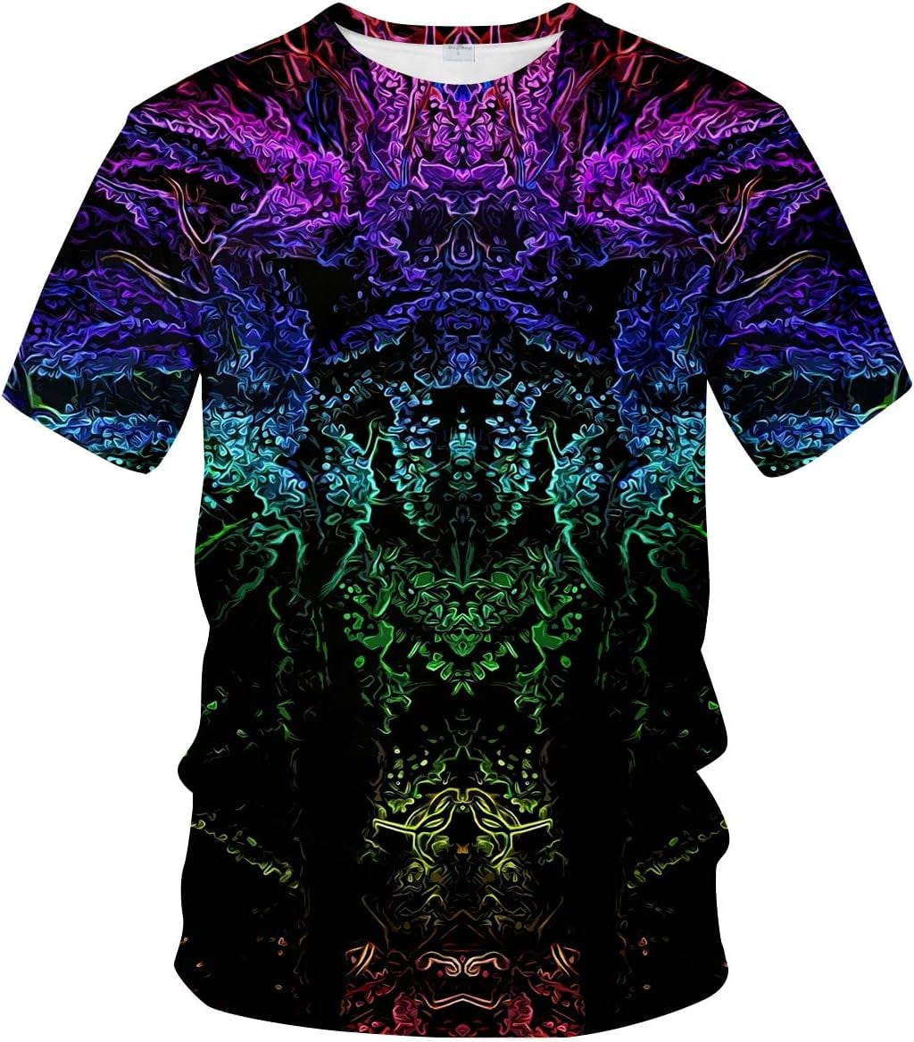 CROPD Fashion 3D Printed Mens T-Shirt Novelty Funny Trippy Summer Tees ...