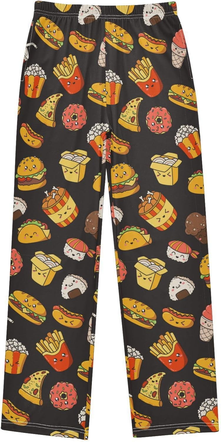 CROPD Fast Food Pajamas Pants Soft Long Pajama Bottoms Lounge Sleep ...