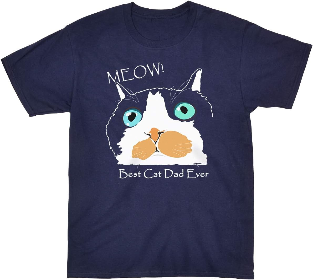 CROPD Funny Cat Shirt Best Cat Dad Ever Cute Kitty Graphic T-Shirt ...