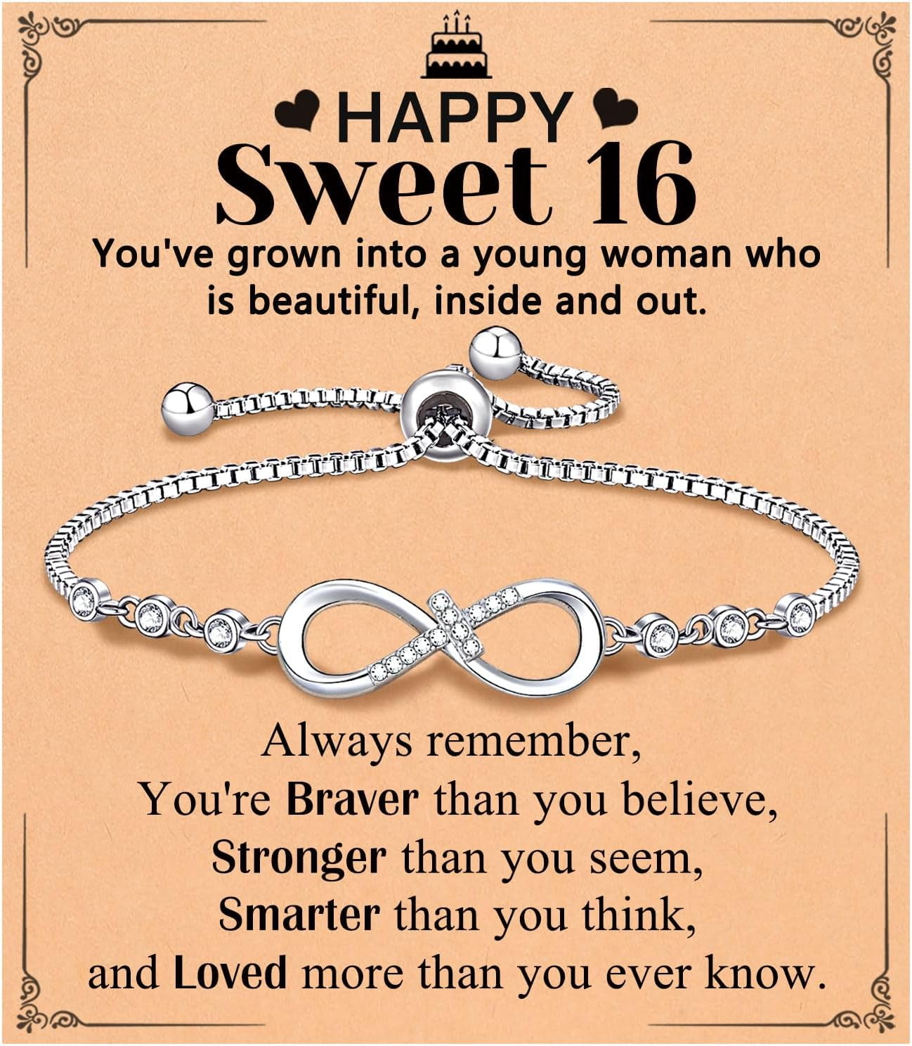 CROPD Infinity CZ Cross Bracelet, 10th 11th 12th 13th 14th 16th 18th Birthday Gift 5th 8th ...