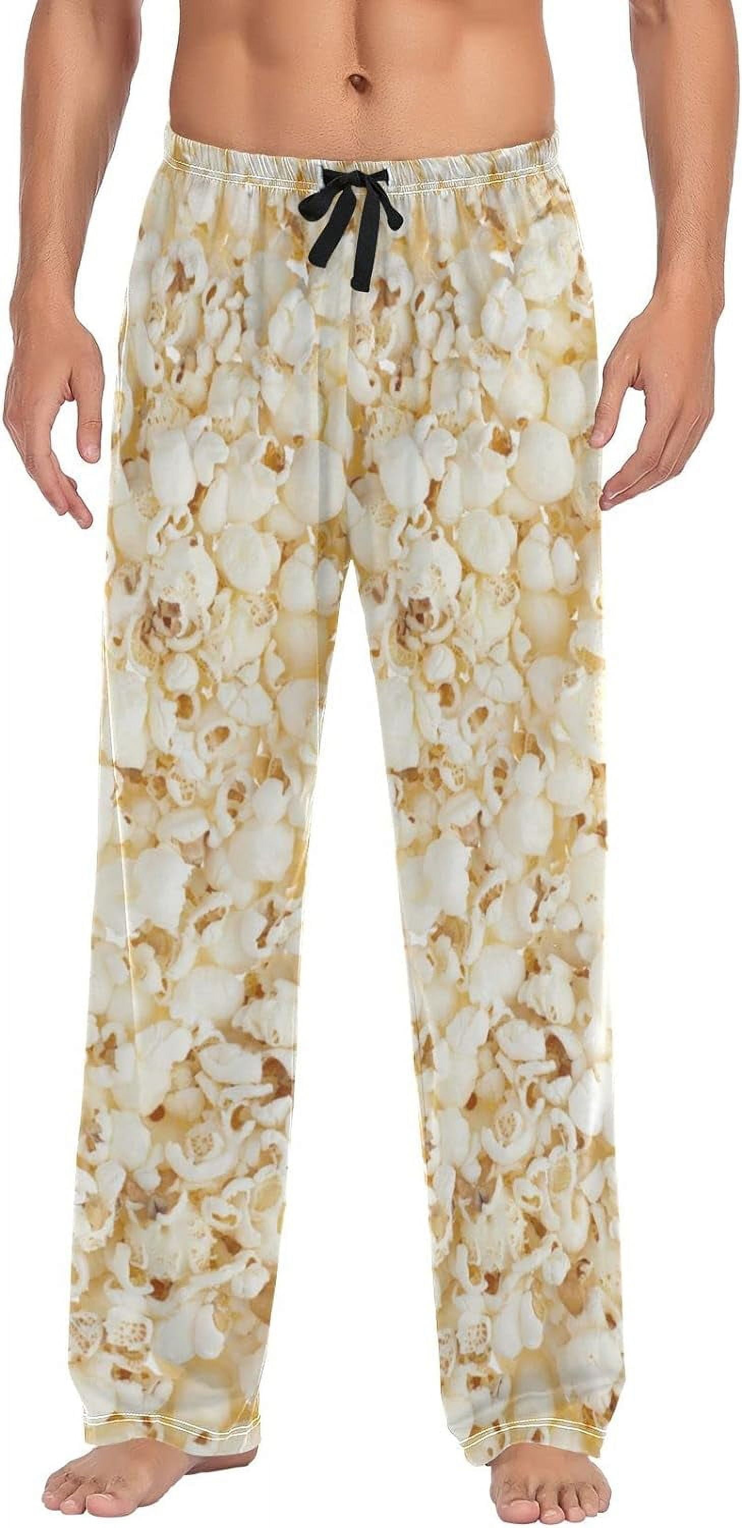 CROPD Men's Popcorn Pajama Pants Sleepwear Lounge Pajama Bottoms with ...
