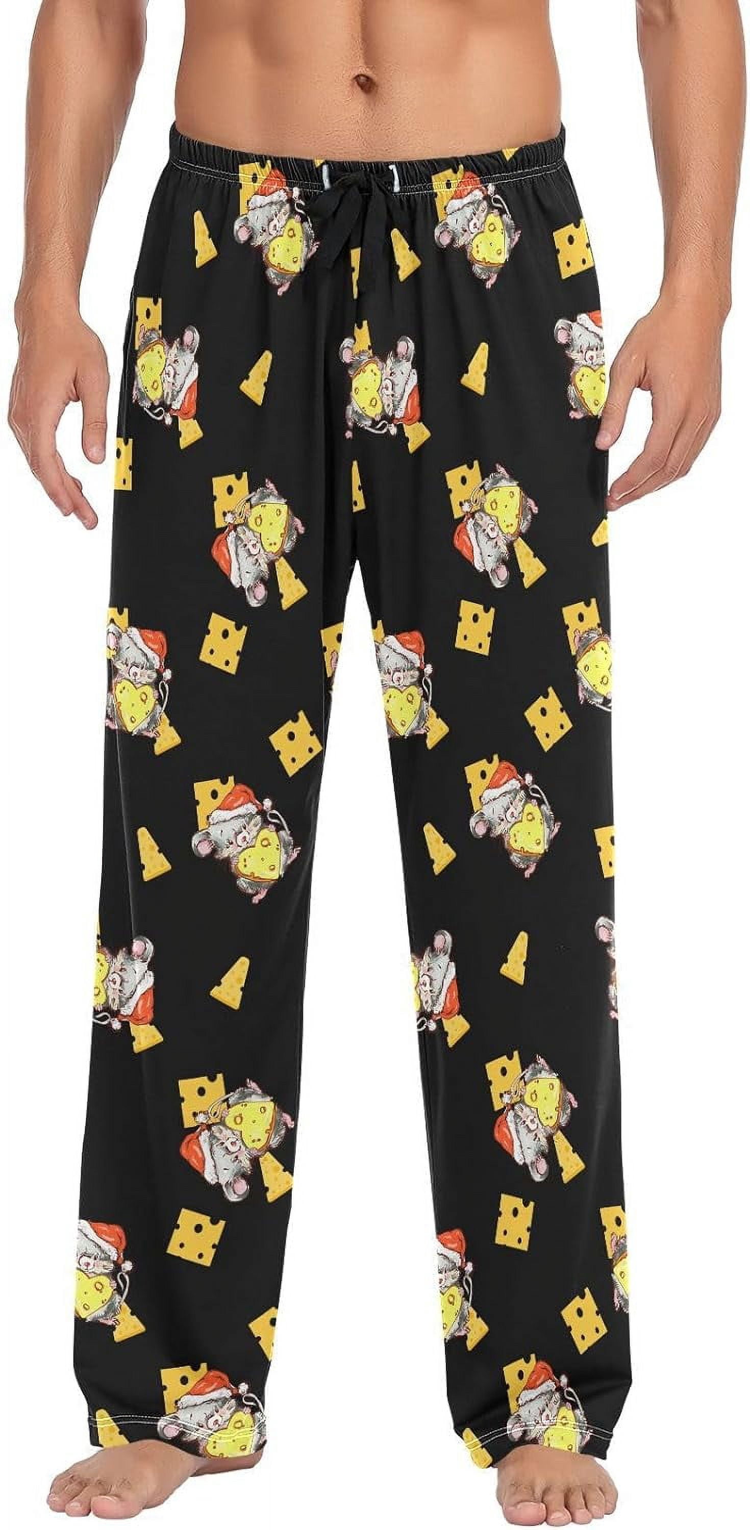 CROPD Men's Xmas Mouse and Cheese Pajama Pants Sleepwear Lounge Pajama ...