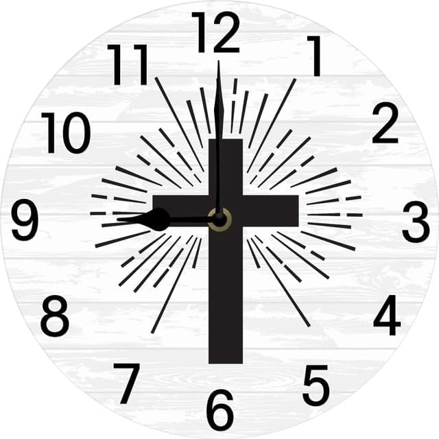 CROSS Wall Clock Jesus Christian Religious Spiritual Gift Christian ...