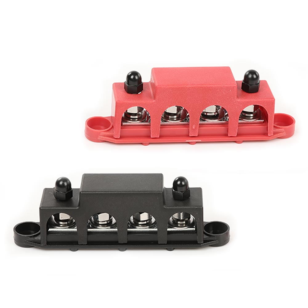 CROSSDESIGN 4 Post Power Distribution Block Bus Bar With Cover, Busbar Power Battery Terminal ...