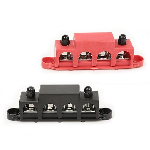 CROSSDESIGN 4 Post Power Distribution Block Bus Bar With Cover, Busbar Power Battery Terminal ...