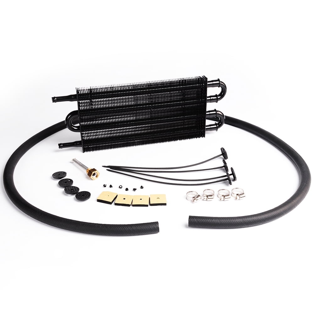 CROSSDESIGN 4 Row AN6 Universal Aluminum Remote Transmission Oil Cooler ...