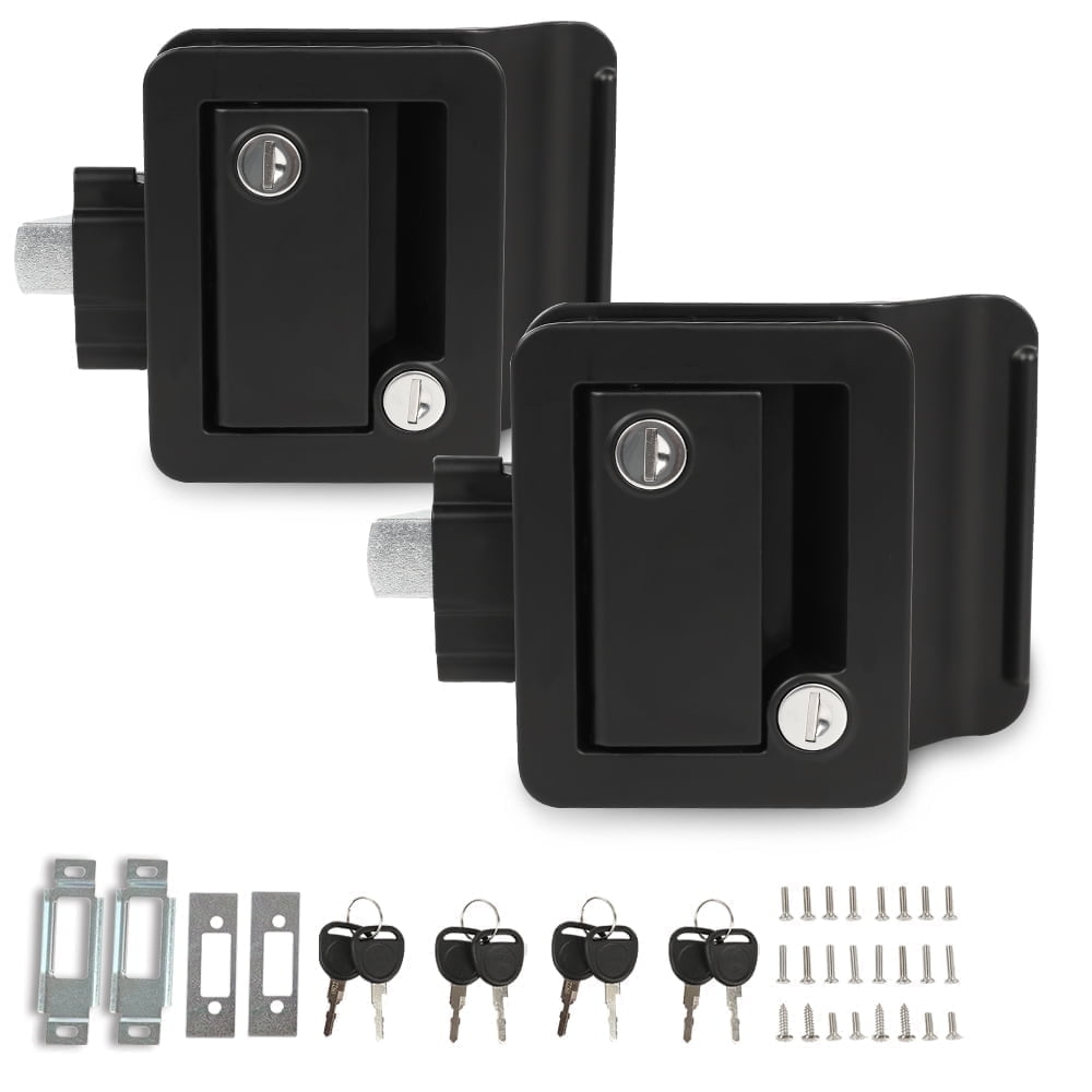 CROSSDESIGN Black RV Paddle Entry Door Lock Latch Handle Knob Deadbolt ...