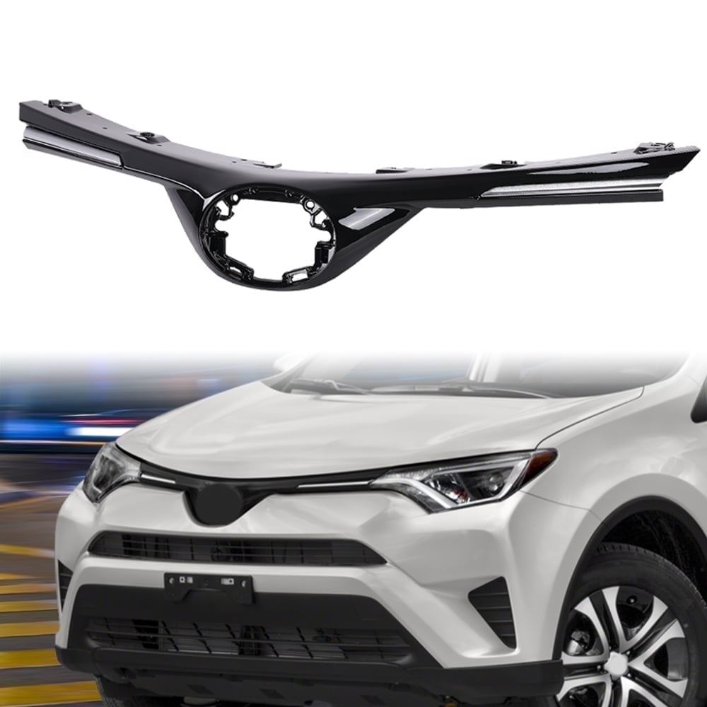 CROSSDESIGN Black Upper Grille Bumper Assembly Set Fit for 2016-2018 ...
