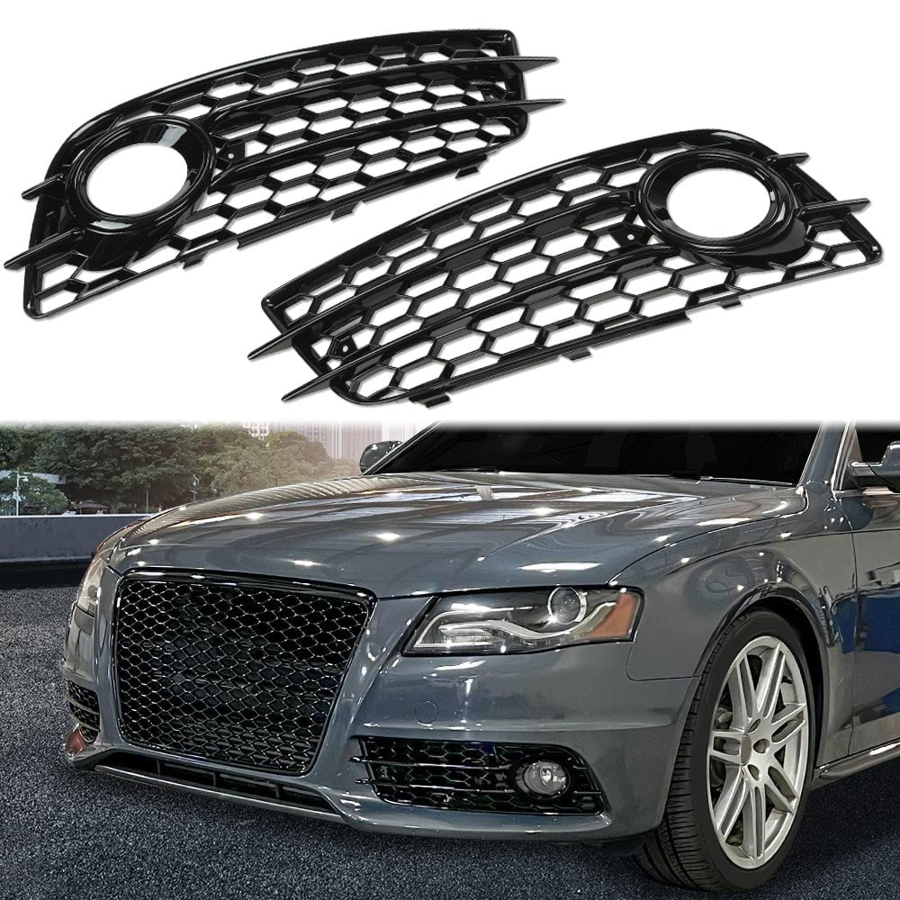 CROSSDESIGN Bumper Honeycomb Fog Light Lamp Cover Grille Fit for Audi ...