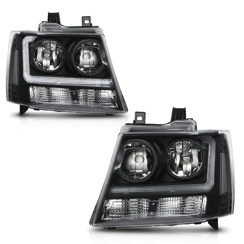 CROSSDESIGN Clear Lens Black Housing Headlights Lamps Fit For 07-14 ...