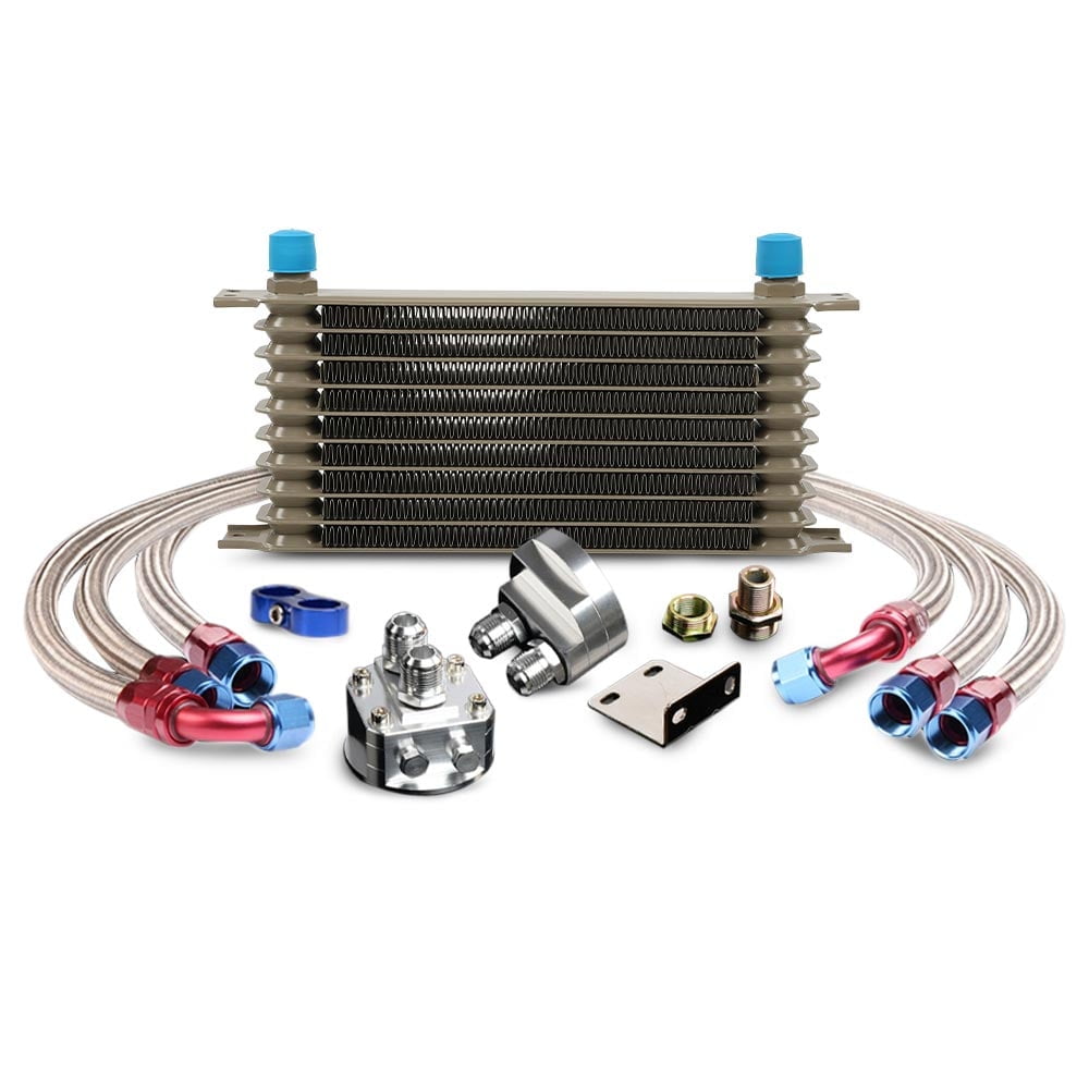 CROSSDESIGN Engine Transmission Oil Cooler Kit Oil Filter Relocation ...