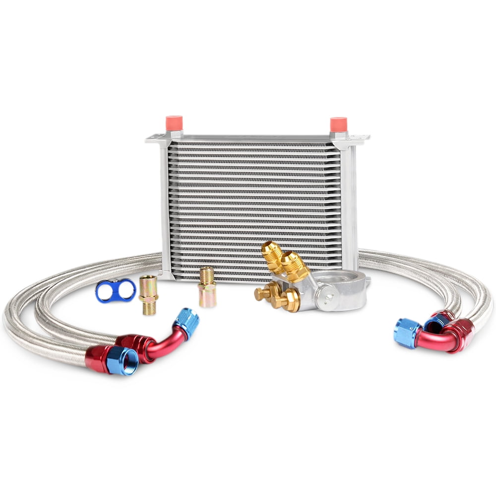 CROSSDESIGN Engine Transmission Racing Oil Cooler Kit + 2 Oil Line Fit ...