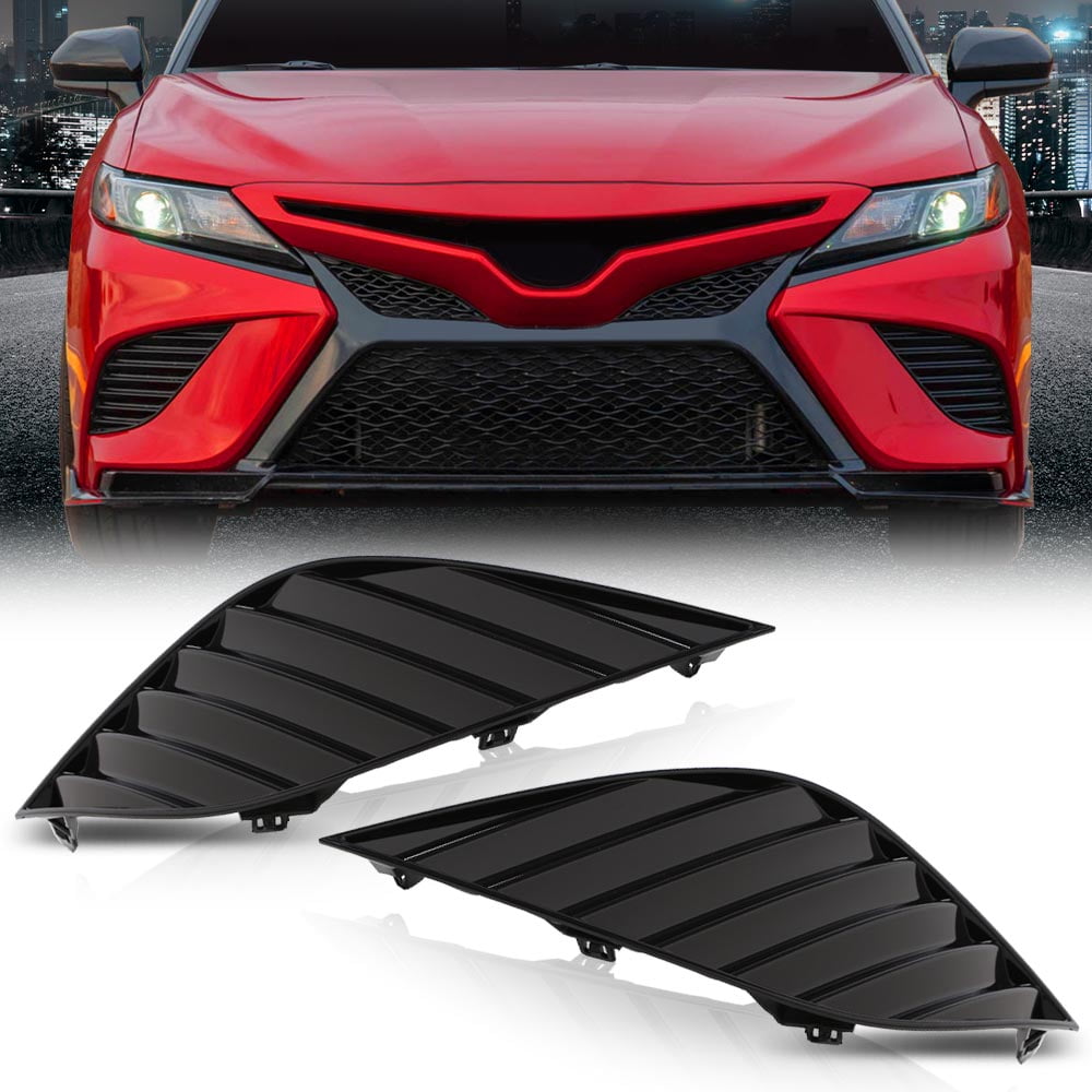 CROSSDESIGN Front Bumper Fog Light Cover Bezel Fit for Toyota Camry SE XSE 2018-2020 Fog Lamp ...