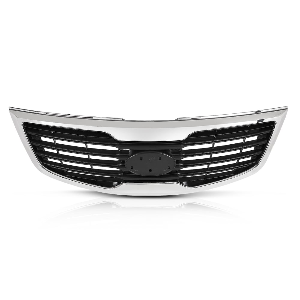 CROSSDESIGN Grille Chrome Shell w/ Gray Insert Plastic Fit for Kia ...