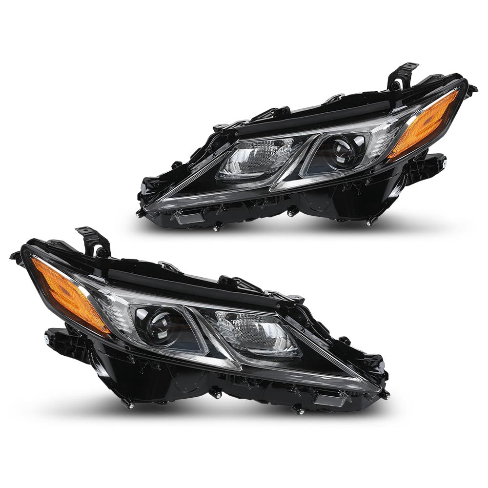 CROSSDESIGN Headlights Assembly Pair Projector Headlamps Chrome Housing ...