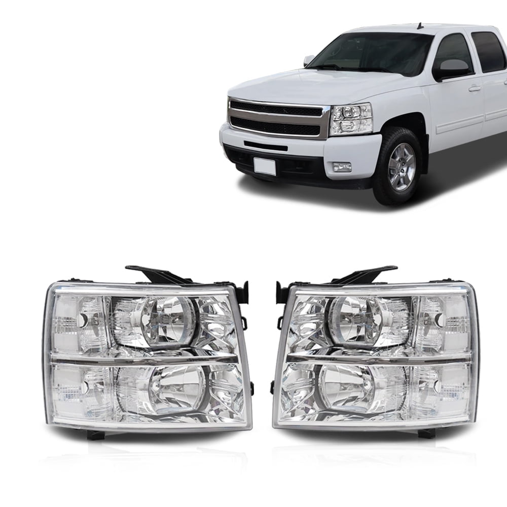 CROSSDESIGN Headlights Clear lens White Housing Clear Reflector Fit for ...