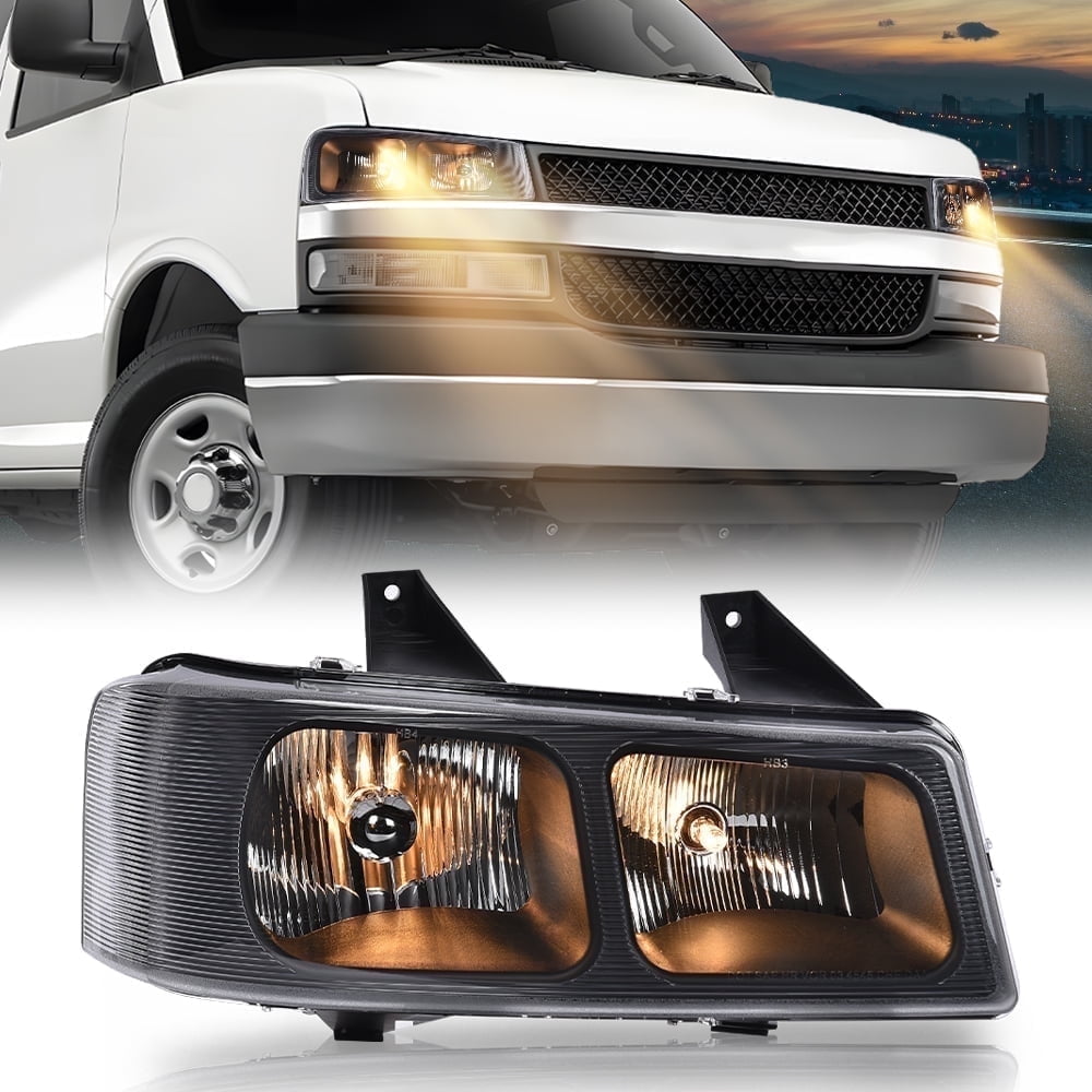 CROSSDESIGN Clear Lens Headlight Right Side Fit for Chevy Express 2003 ...