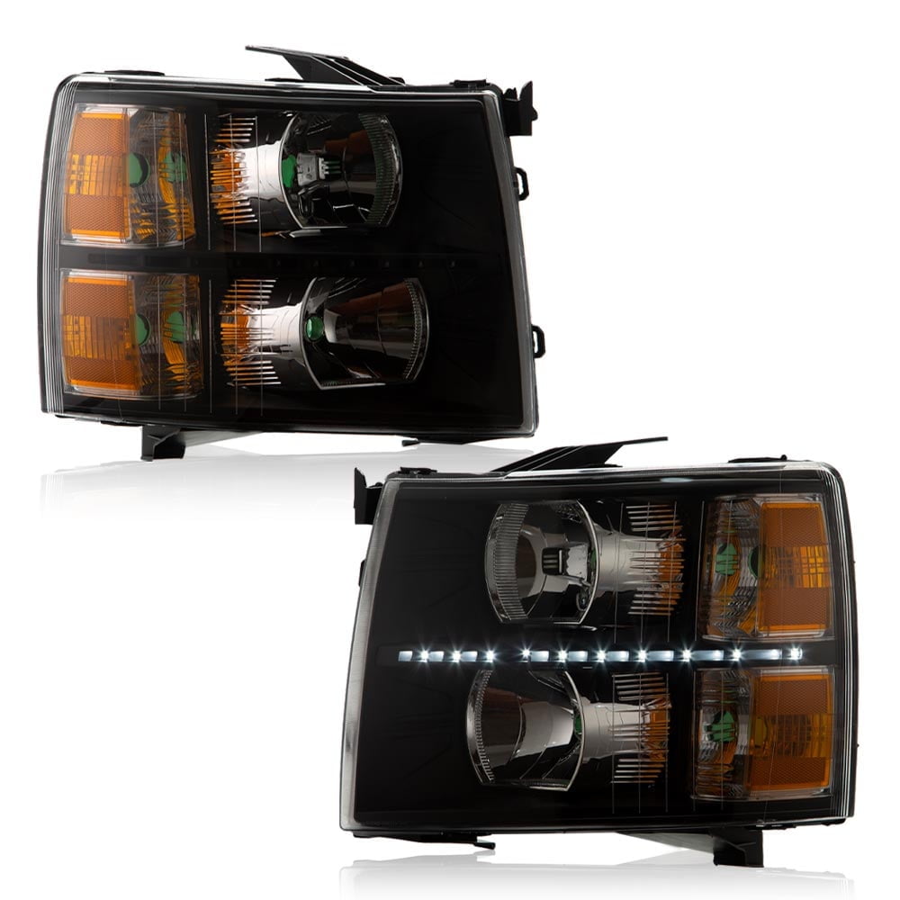 CROSSDESIGN Headlights Fit for Chevy Silverado 1500 2007-2013/Chevy ...